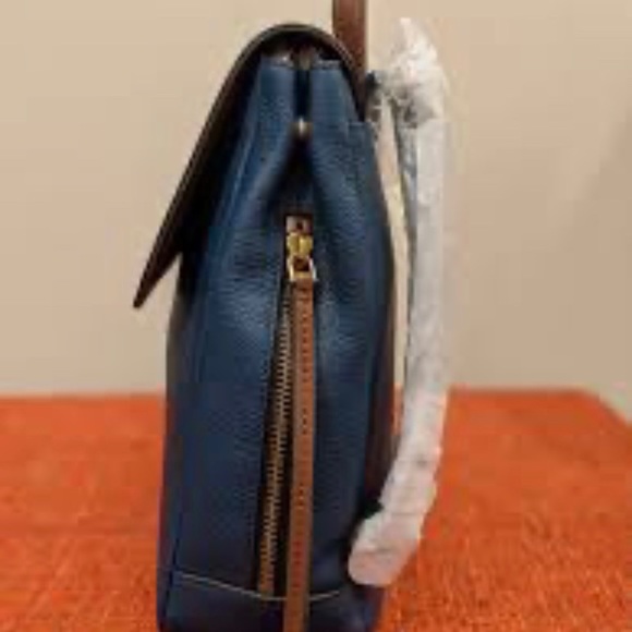 Fossil | Bags | Fossil Claire Navy Blue Leather Backpack | Poshmark